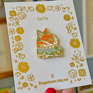 Cat Hard Enamel Pin: Witchy Brooch With Gold Finish - Etsy