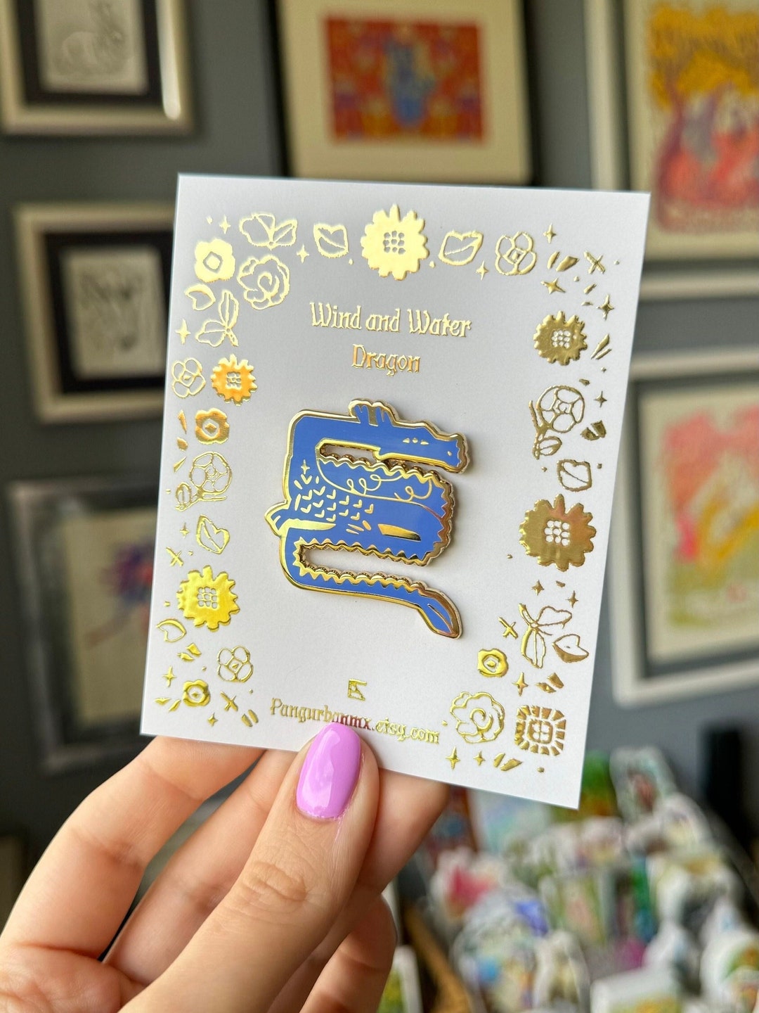 Wind and Water Dragon Hard Enamel Pin // Witchy Pin / Enamel Pin ...