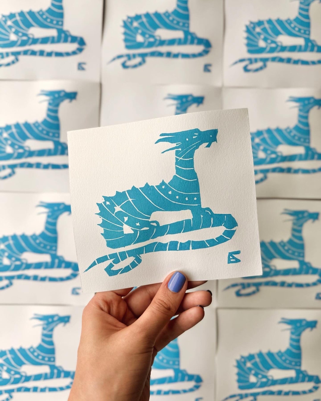Dragón #1 Linocut Print - Etsy