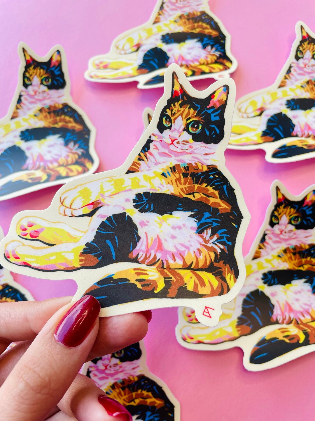 Large Posca Cat Vinyl Sticker // Waterproof Sticker die Cut Sticker Cat ...