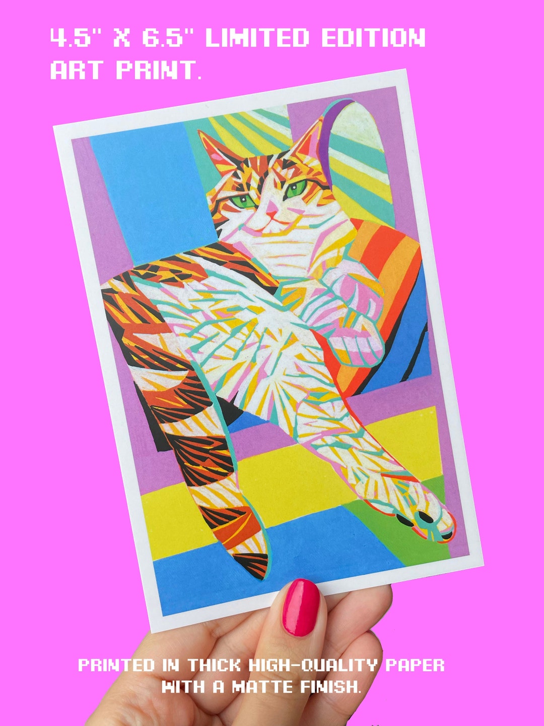 Pop Cat Art Print - Etsy