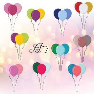Bright Party Balloons Cliparts, Party Clipart, Balloon Vectors, Cute ...