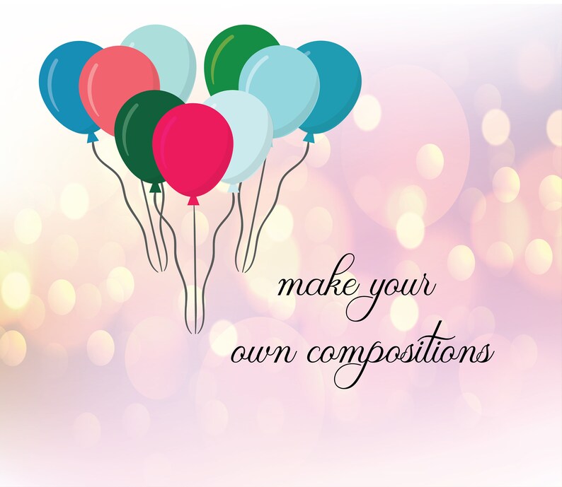 Bright Party Balloons Cliparts, Party Clipart, Balloon Vectors, Cute ...