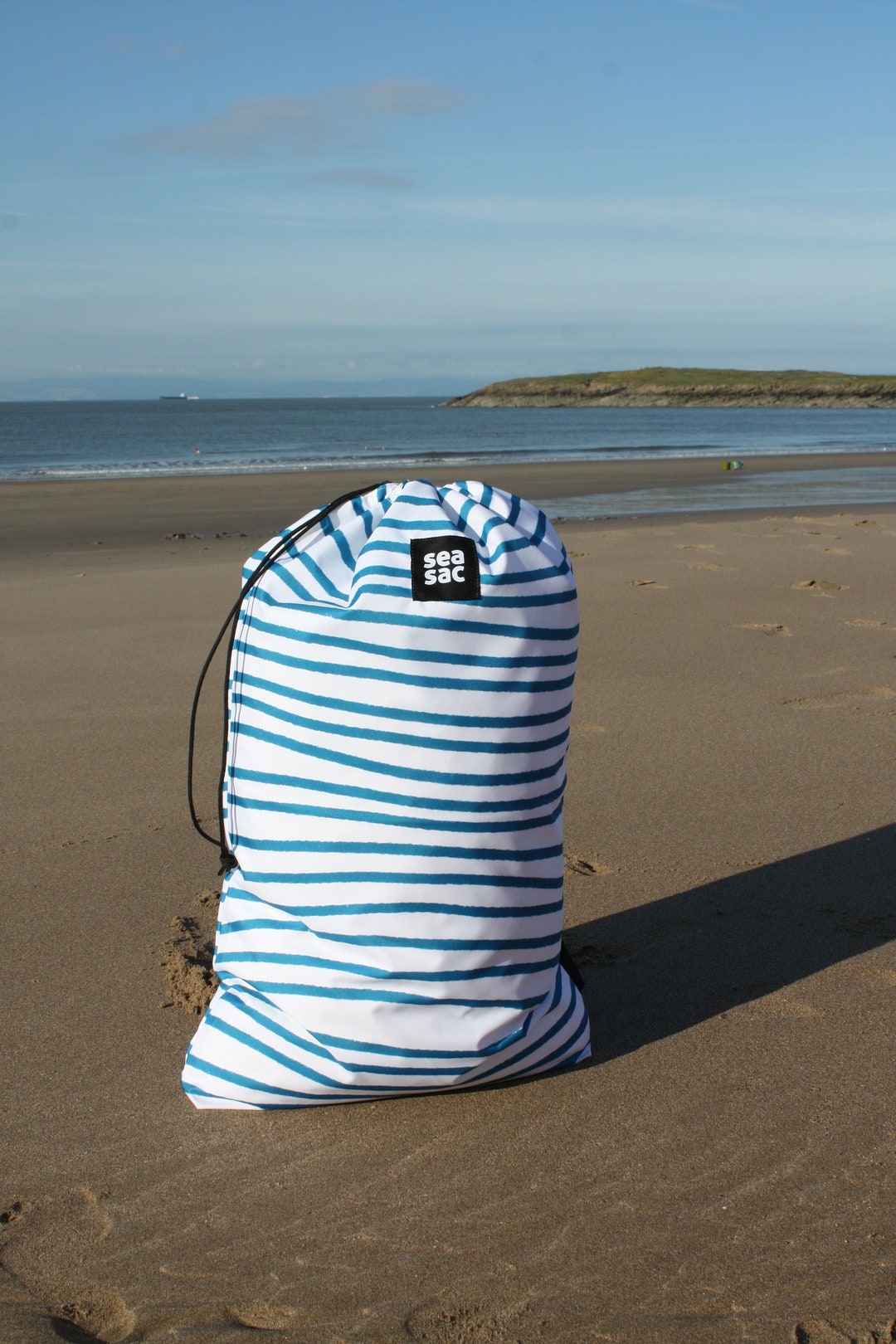 Large Shoulder Beach Bag Seasac Family Beach Bag Blue Striped Water ...