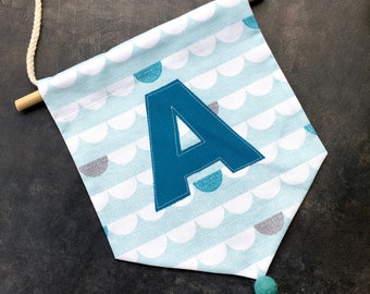 Personalised Initial Linen Flag - Etsy