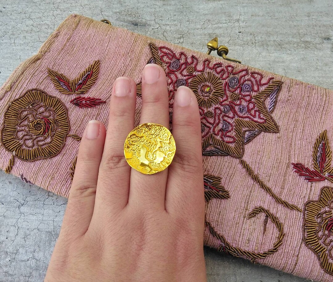 Gold Statement World Map Ring, Globe Ring for Women Size 7 3/4, "you ...