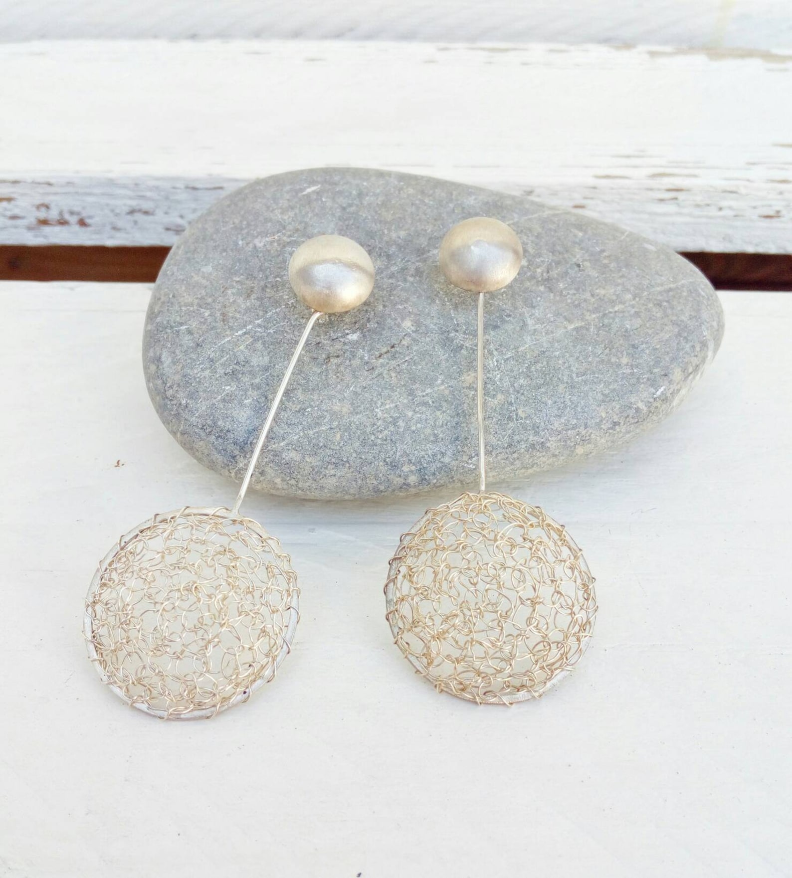 925 Sterling Silver Wire Crochet Earrings Unusual Earrings | Etsy