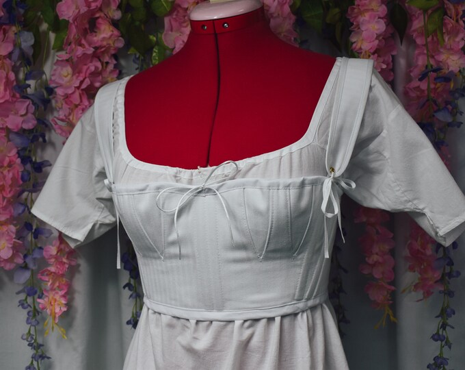 Regency Short Stay Victorian Corset Cropped Muslin - Etsy