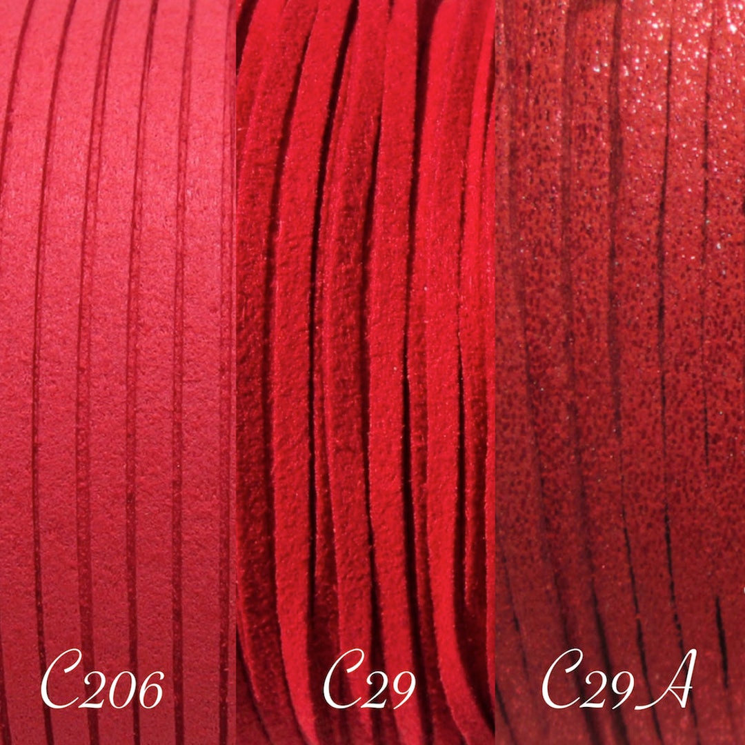 Suede Thread, 3 Meter Pack, Suede Codron, 3mm Thread, Red Thread, Red ...