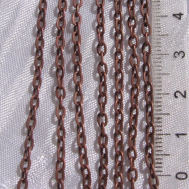 Lot of 5 Meters of Copper Chain, Copper Chain, Copper Curb Chain ...