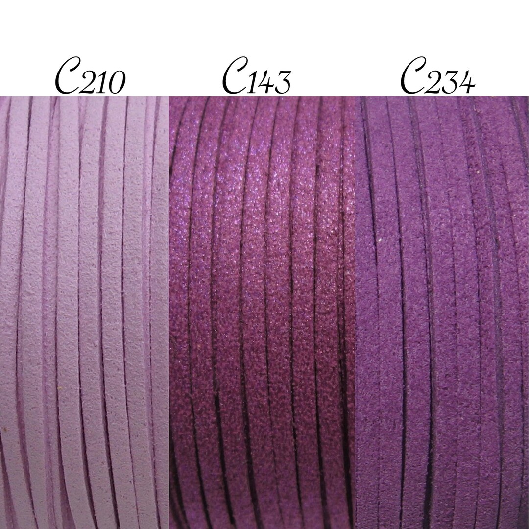 Suedine Cord, 3 Meter Set, Suede Thread, Suede Yarn, 3mm Thread, Purple ...