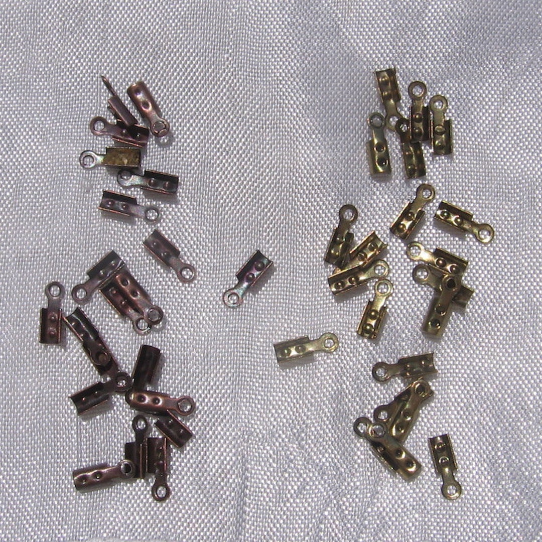 Set of 20 Tips, to Pinch, Wire Tips, Laces, Cords, Knot Covers, Bronze ...