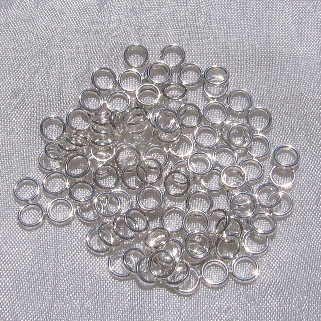 Lot of 100 Rings, 6mm Rings, Closed Rings, Silver Rings, Thickness 1 ...