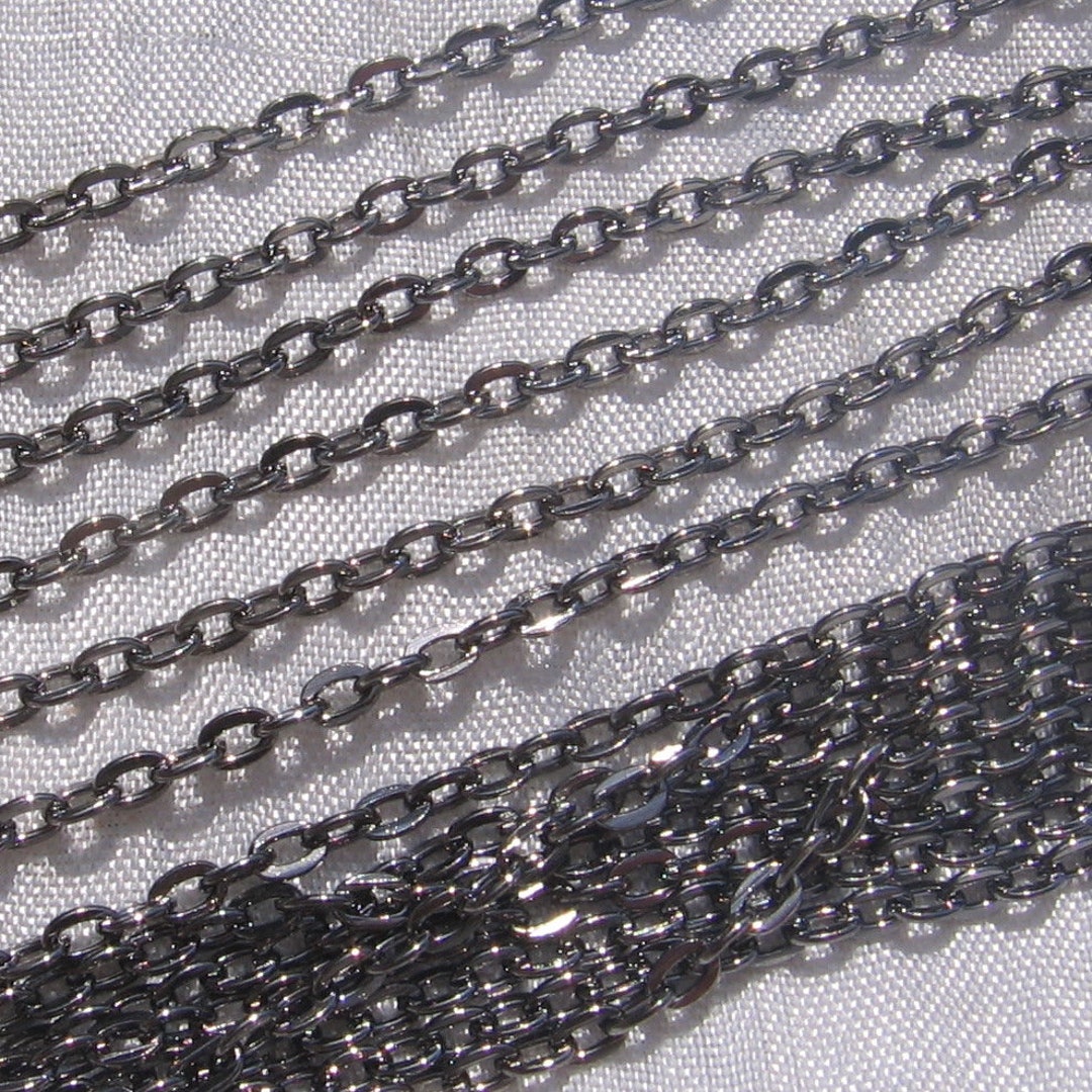Forced Chain, Lot of 5 Meters, 5m Chain, Gunmetal Chain, Link 4x2.7mm ...