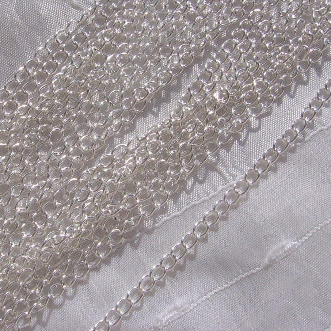 Silver Chain, 5m Chain, 500cm Chain, 5mm X 3mm, 5x3mm, Connecting Link ...