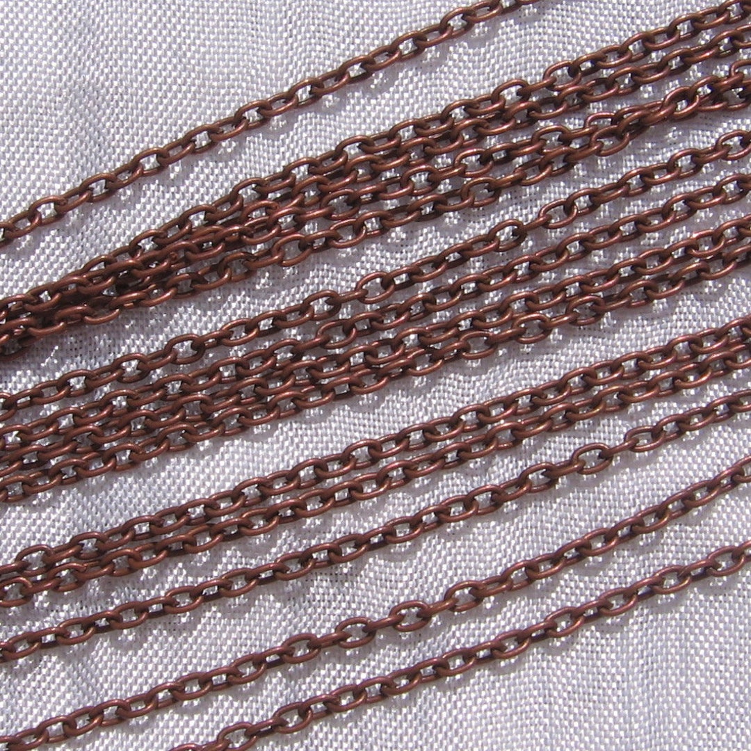 OVAL CHAIN, Set of 5 Meters, 5m Chain, Copper Chain, 3x2mm Link, Nickel ...