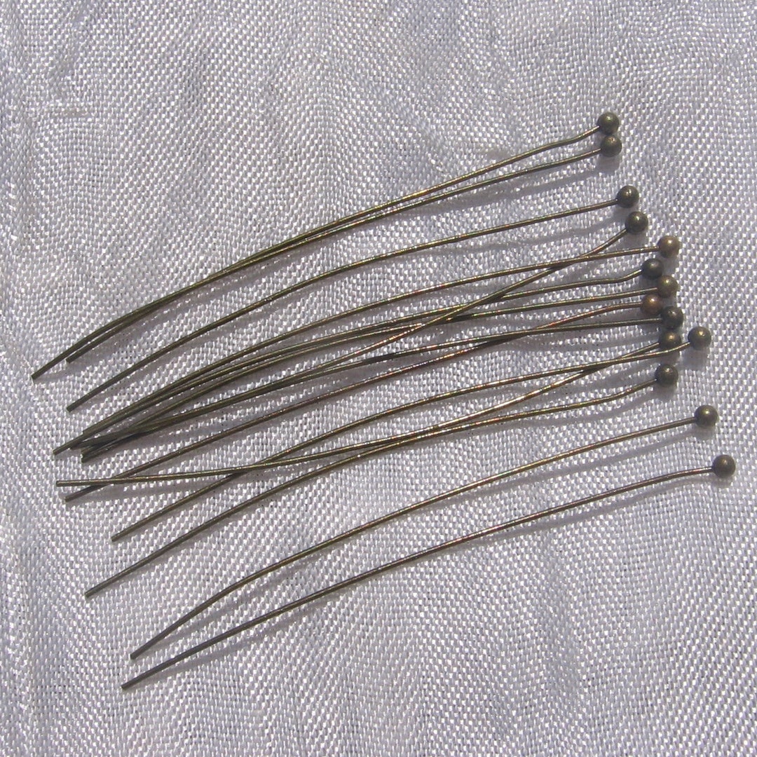 Bronze Nails, Set of 30 Rods, Copper, Ball Rods, Round Head, 50mm Rods ...