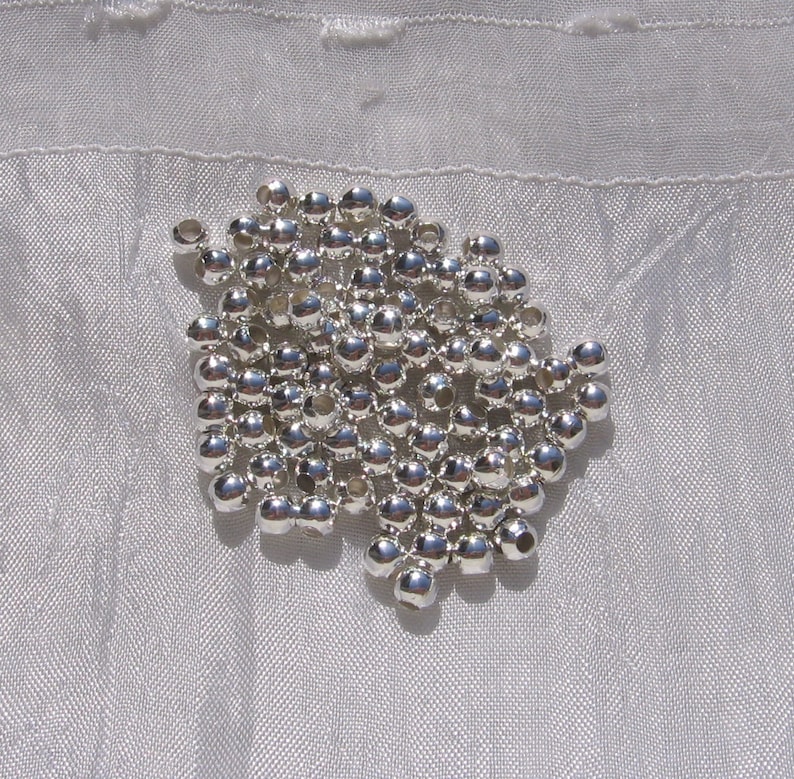 Silver Pearls Set of 100 Pearls 5mm Pearls 2mm Perforation - Etsy