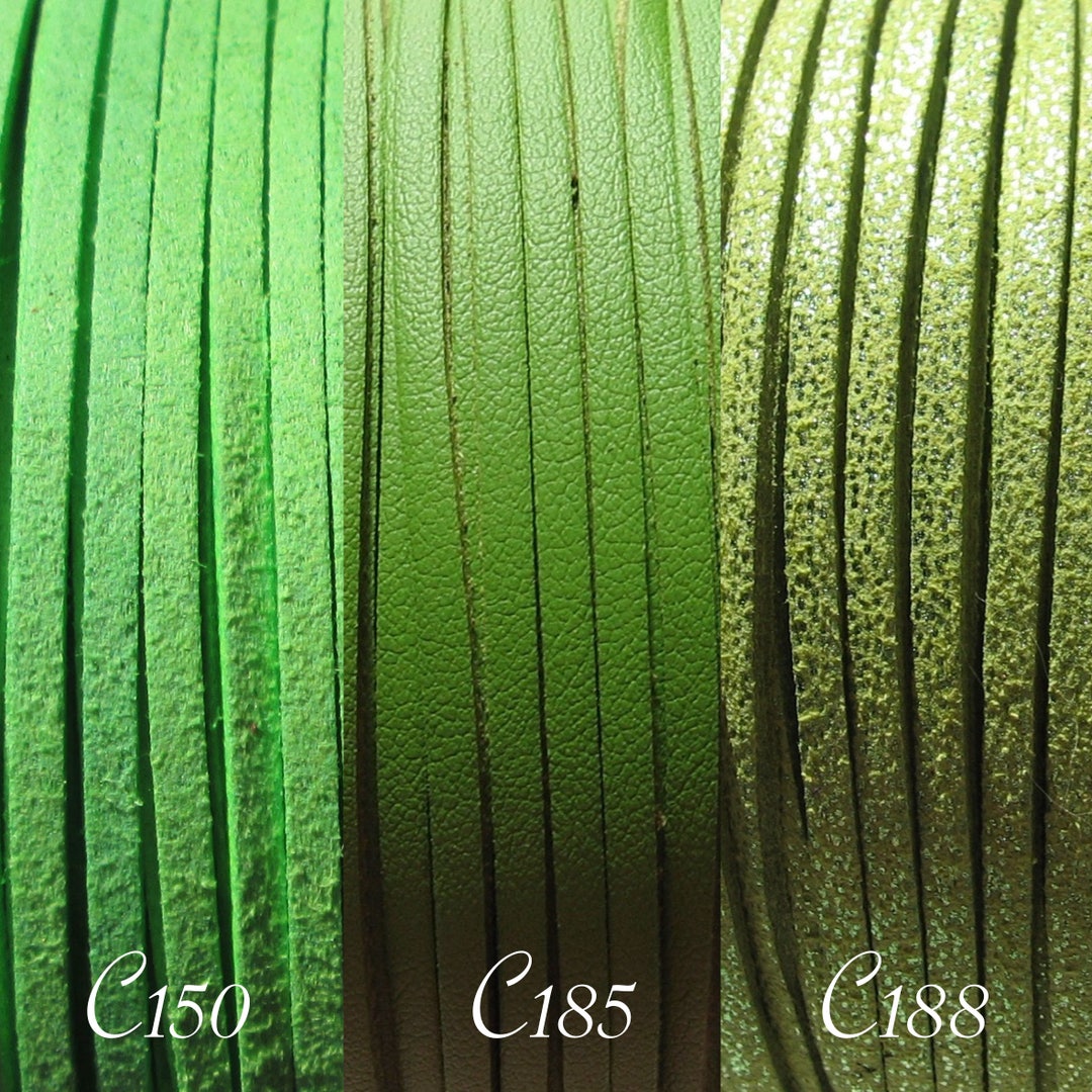 Suede Thread, Lot of 3 Meters, Suede Thread, 3mm Thread, Green Thread ...