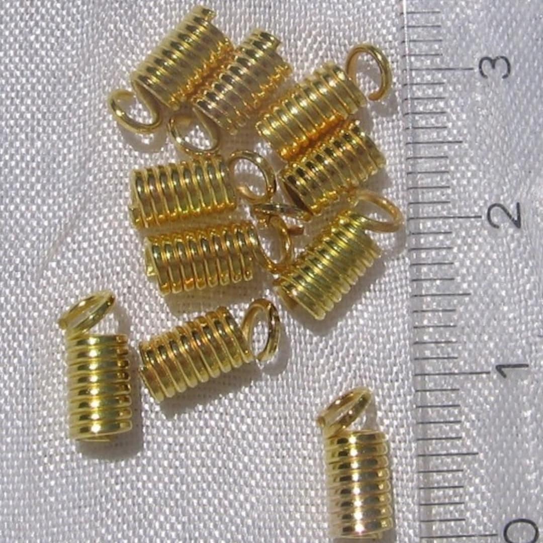 Pack of 100 Wire End Caps, Gold Knot Covers, Gold Cord End Caps, 8mm X ...