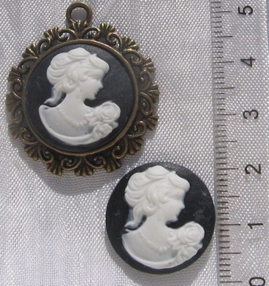 Round Cabochon, Black Cameo, Green Cameo, Pink Cameo, Gold Cameo, Women ...
