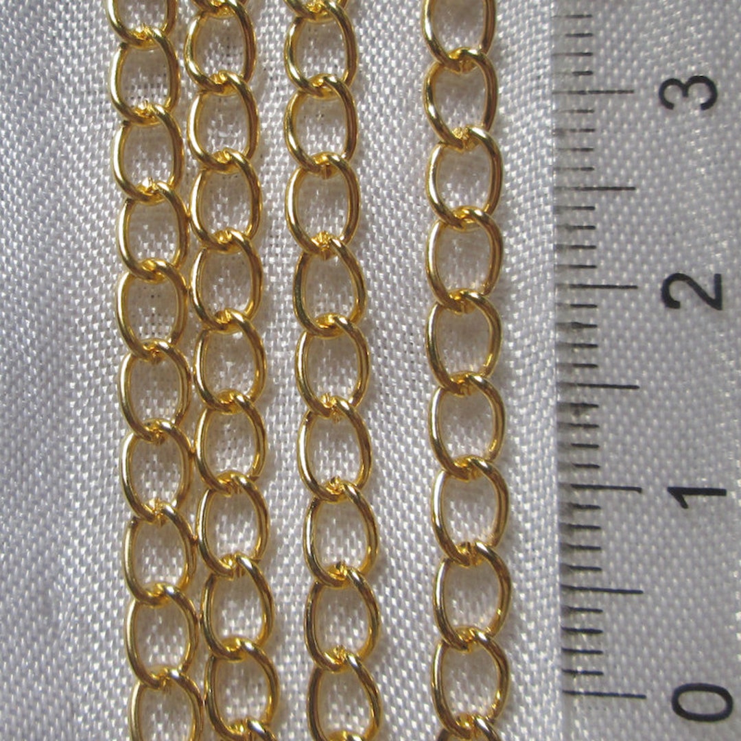 Gold Chain, 2 Meter Set, Extension Link, Extension Chain, 3.5mm X 5.5mm ...