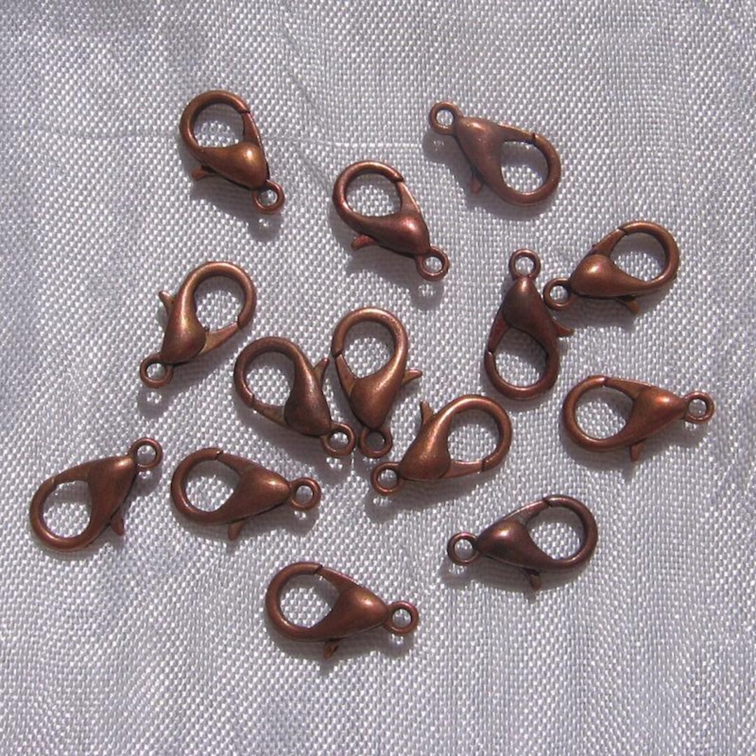 Pack of 20 Copper Snap Hooks 12x6mm, Snap Hook Clasps, 12mm Snap Hook ...