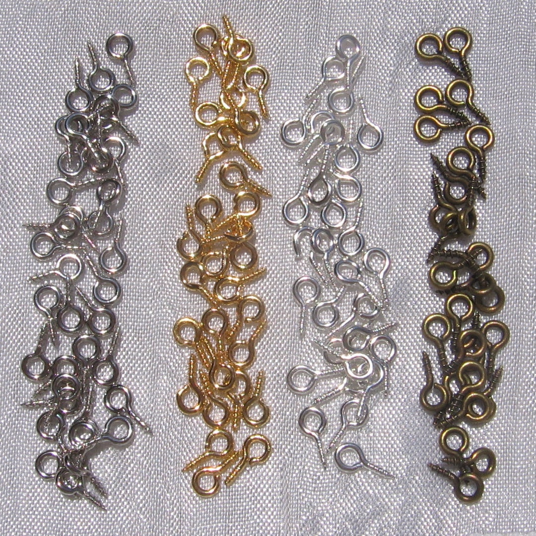 Loop Nails, Set of 100 Rods, Eye Rods, 8mmx4mm, Fimo, Pendants, Silver ...