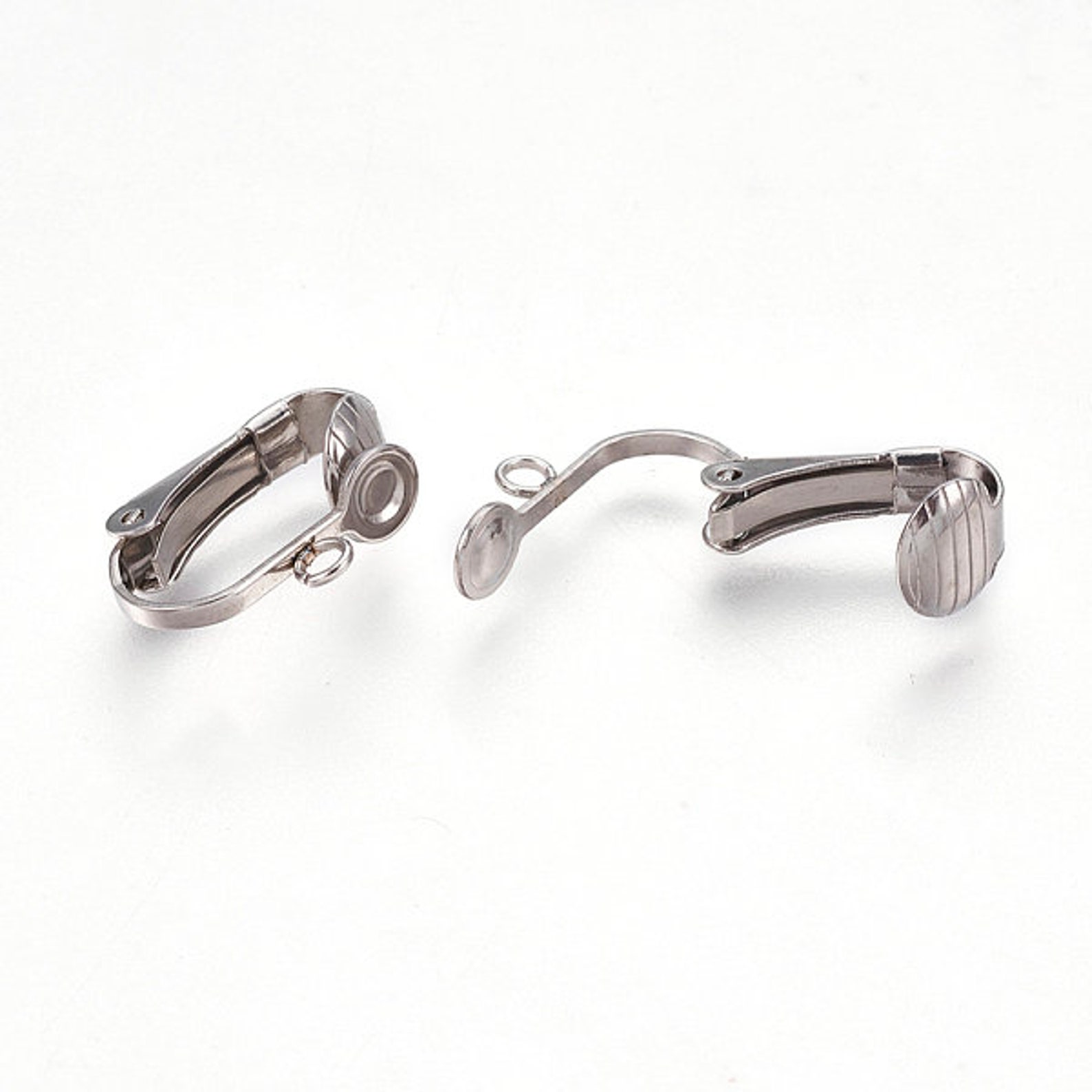 Stainless clips batch of 4 clips loop holders earrings | Etsy