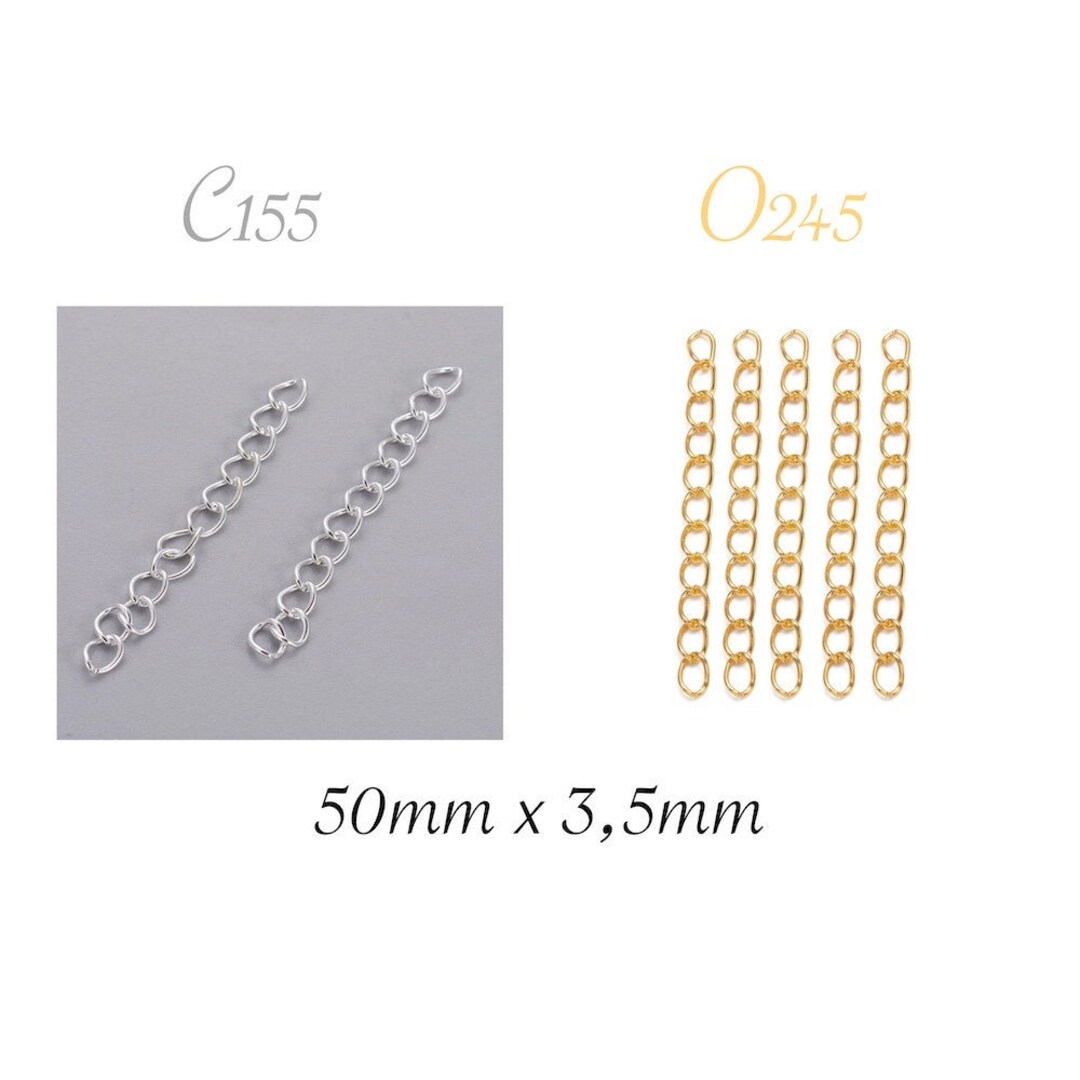 Silver Extension Chain, Set of 40 Chains, Twisted Chain, Silver Chain ...