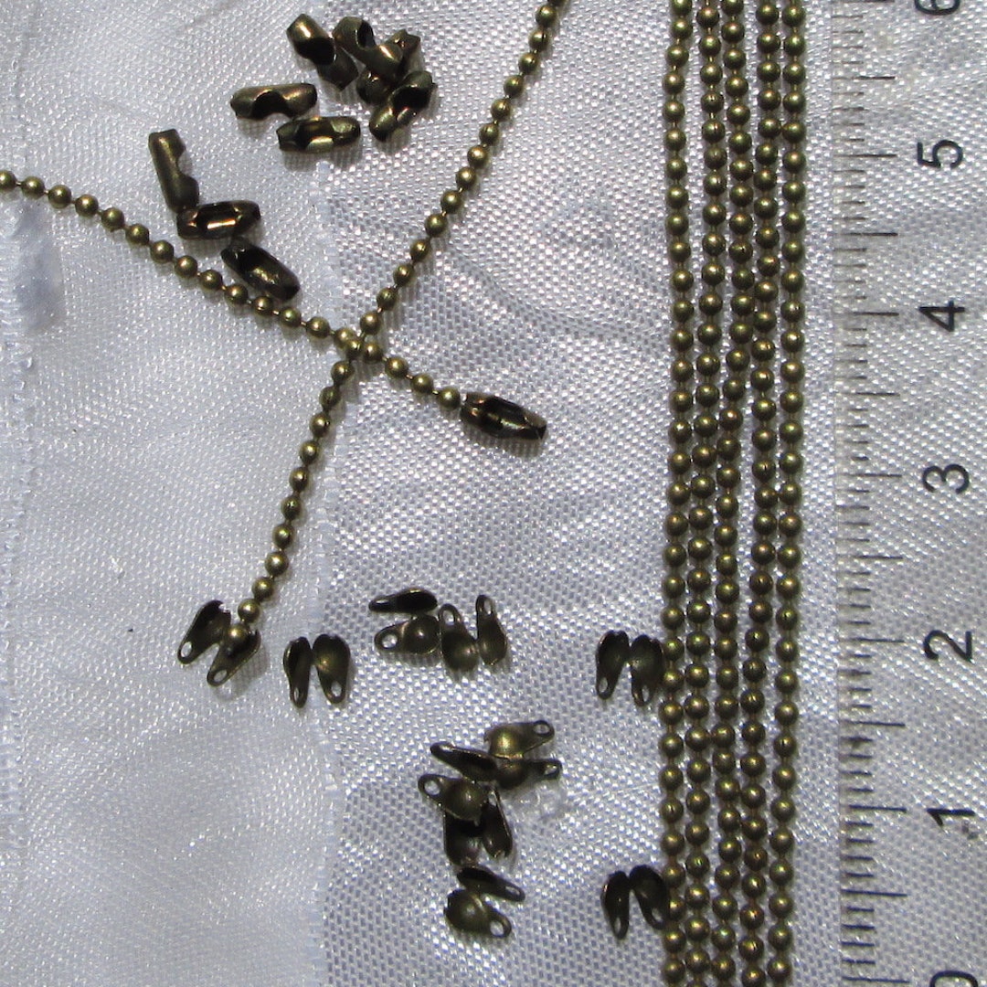 Set of 100 Tips, Set of 50 Connectors, 1m Chain, Ball Chain, Bronze ...