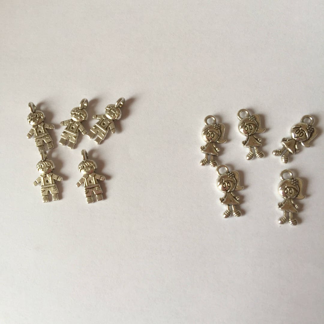 Five little Boy or little Girl Charms - Etsy