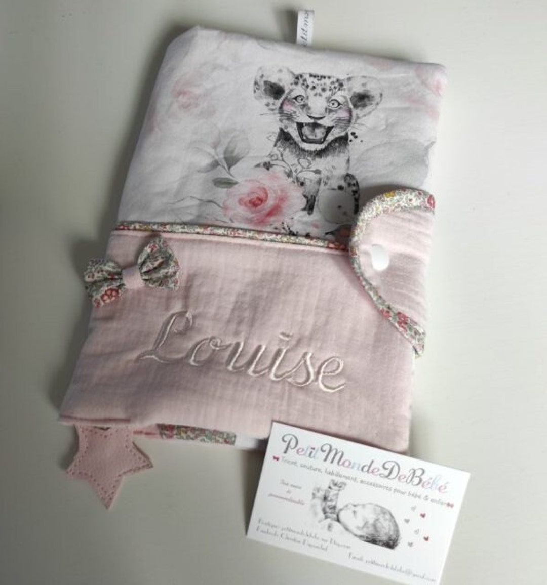 Personalized Notebook Protector / Pink Savannah / Double Cotton Gauze ...