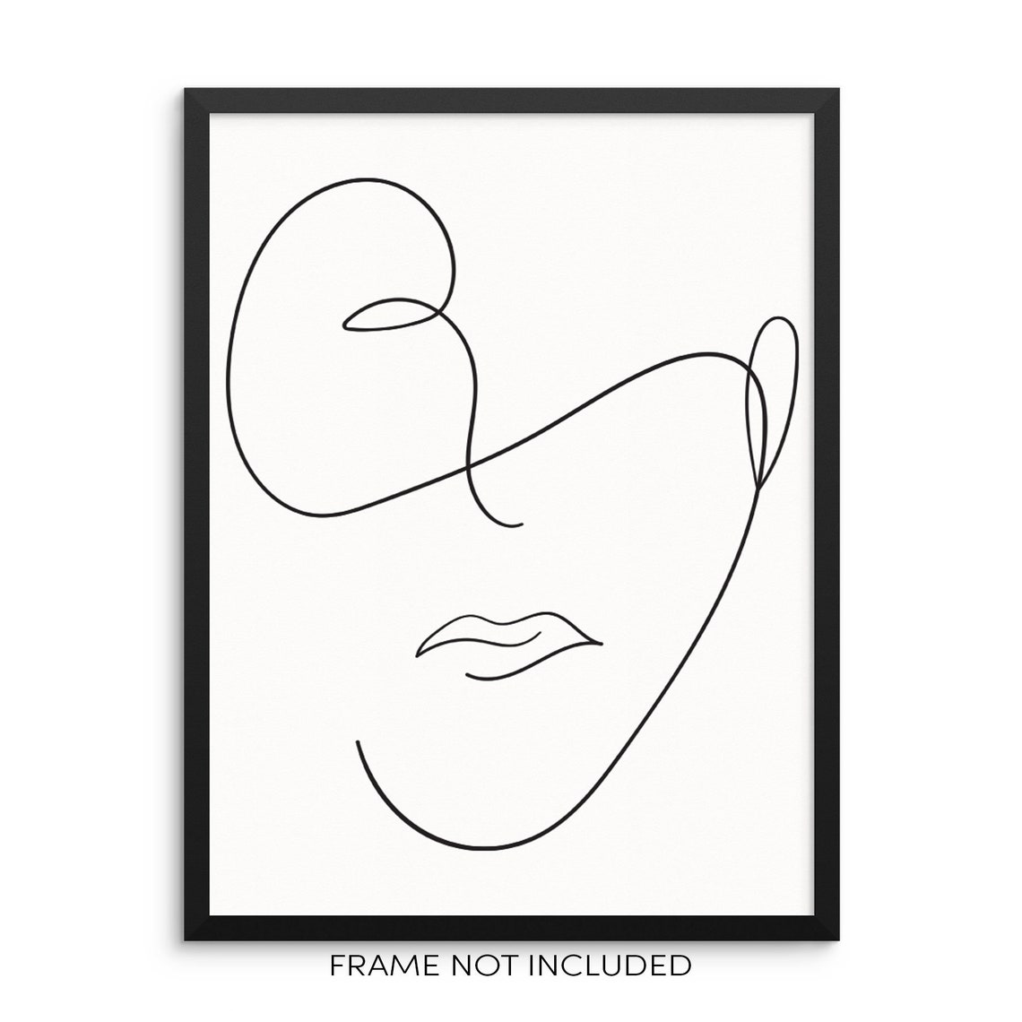 Continuous One Line Abstract Face Art Print Poster 11x14 - Etsy