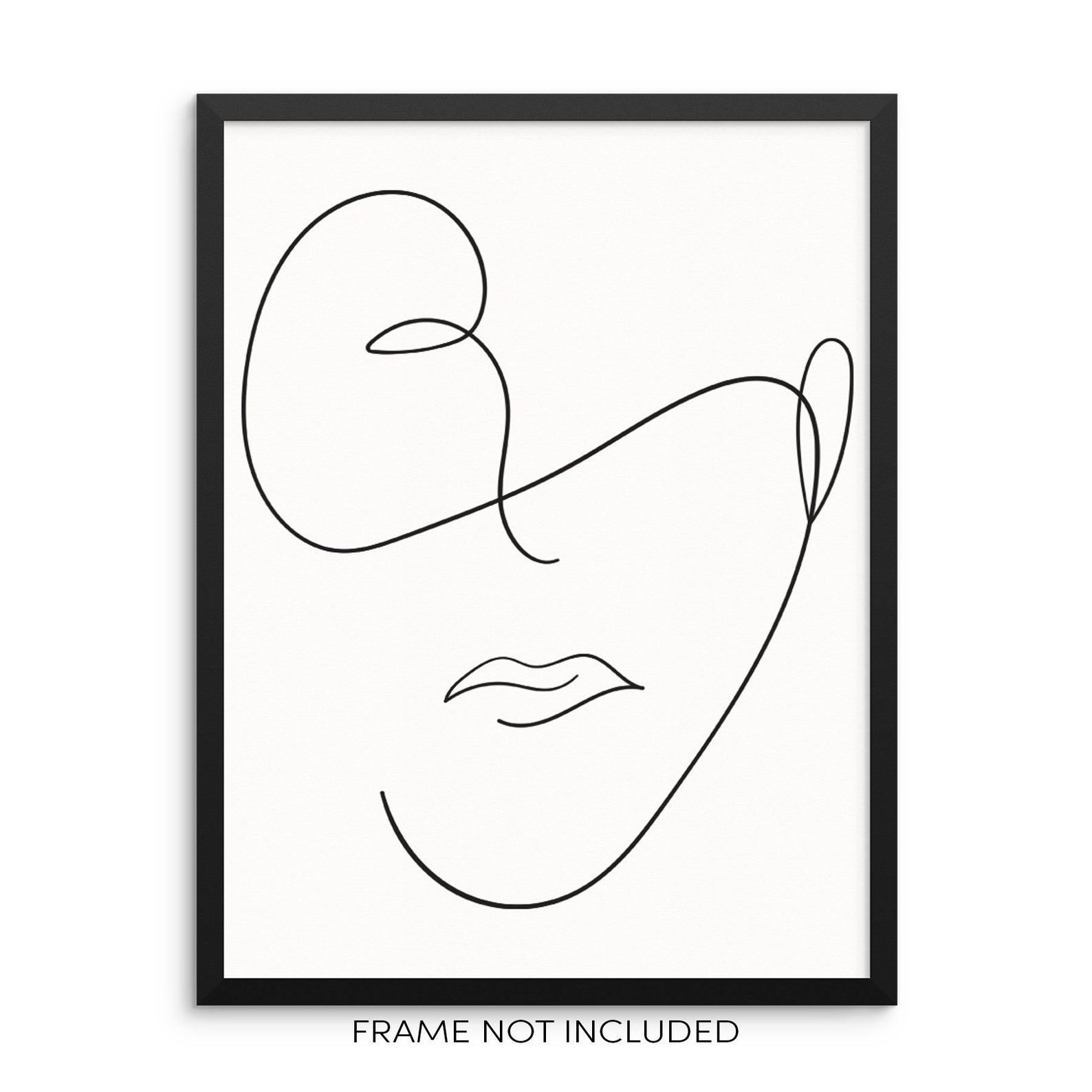 Continuous One Line Abstract Face Art Print Poster 11x14 - Etsy