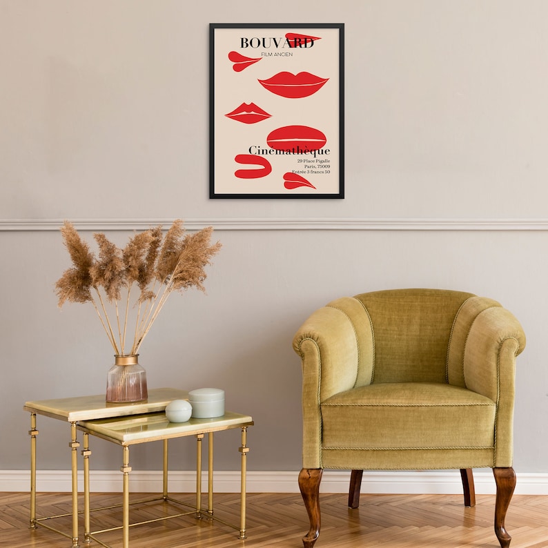 Bouvard Film Ancien Red Lips Art Print Vintage Movie Poster - Etsy