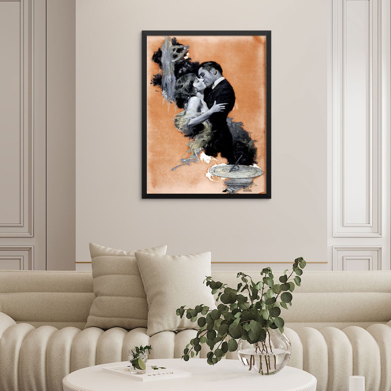 Couple Kissing Art Print Vintage Poster PRINTABLE FILE - Etsy