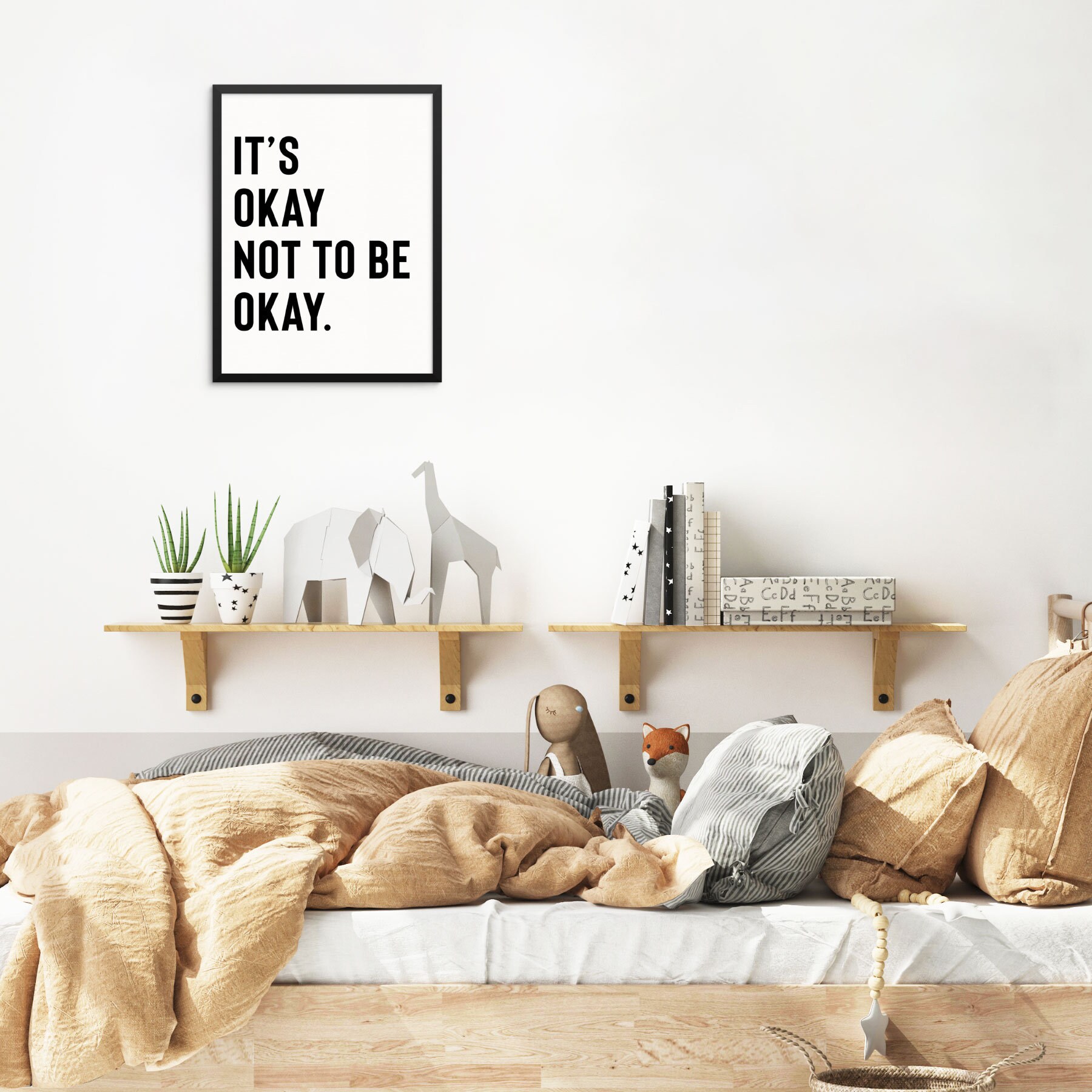 Inspirational Art Print Wall Poster It's Okay Not to Be | Etsy