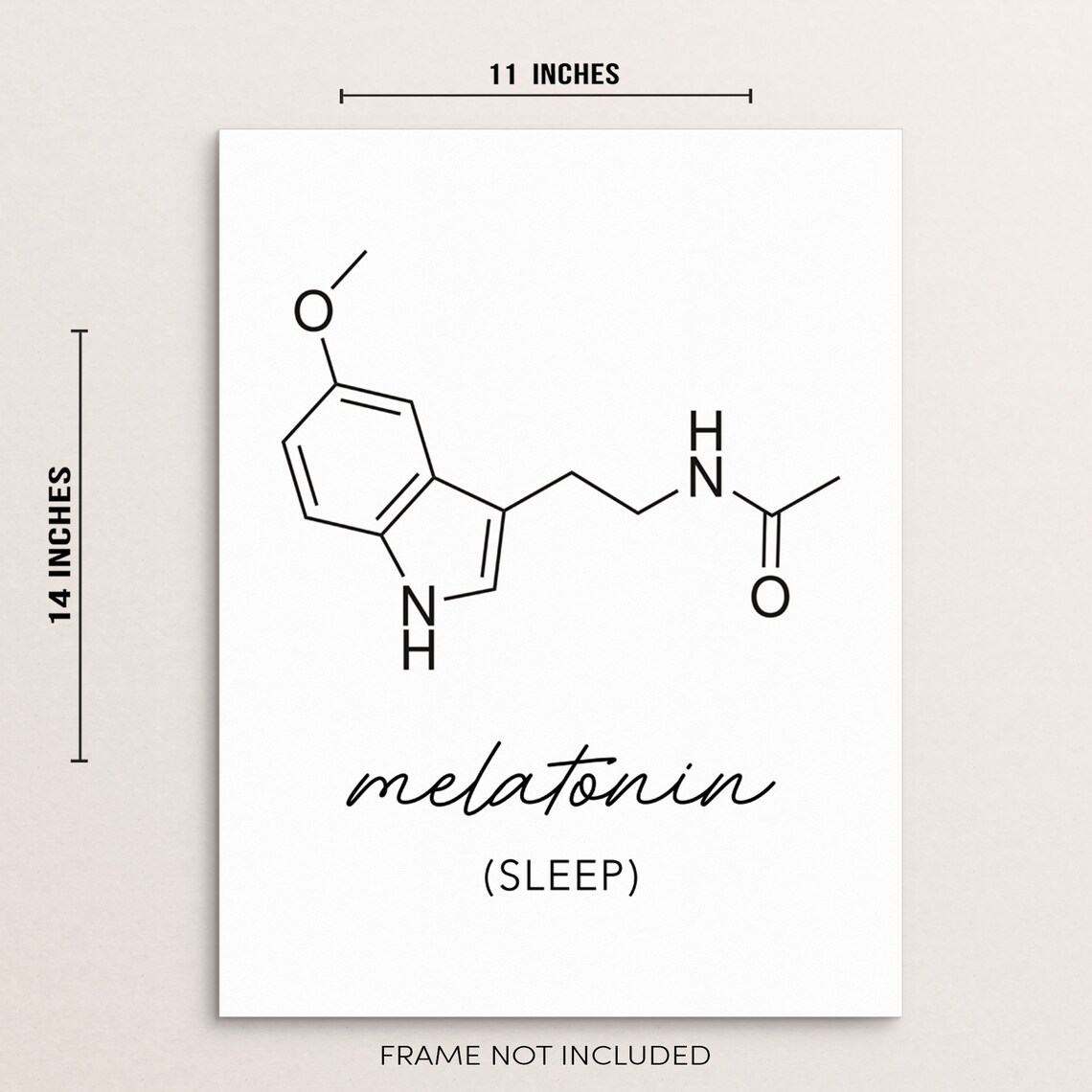 Melatonin Molecule Wall Decor Art Print Sleep Molecular - Etsy