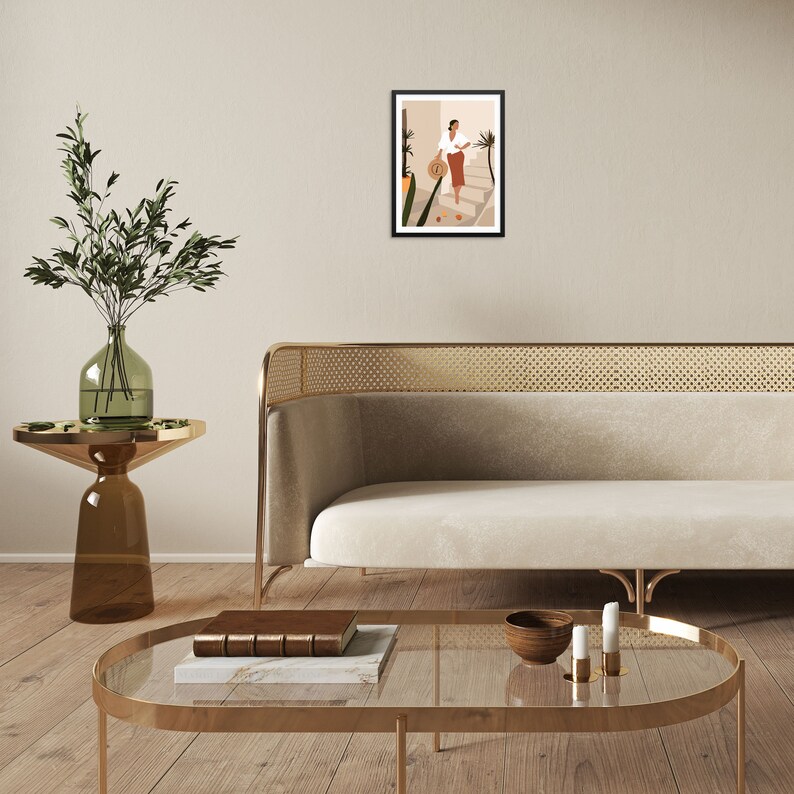 Abstract Woman's Body Shape Art Print Gouache Drawing Wall | Etsy