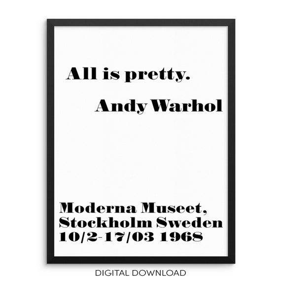 Andy Warhol All is Pretty Museum Exhibition Poster - Etsy