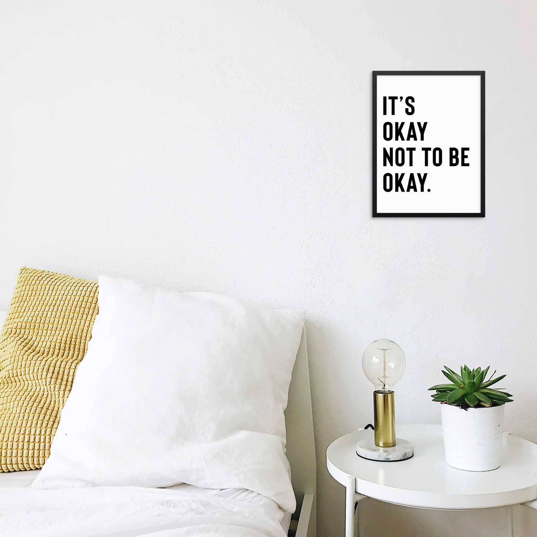 Inspirational Art Print Wall Poster It's Okay Not to Be | Etsy