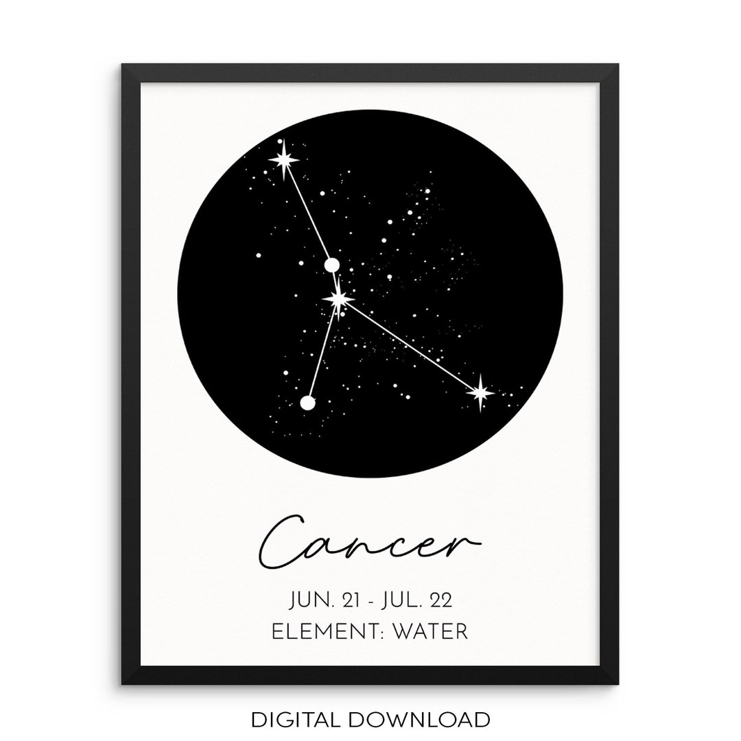 CANCER Constellation Art Print Astrological Zodiac Sign DIGITAL ...