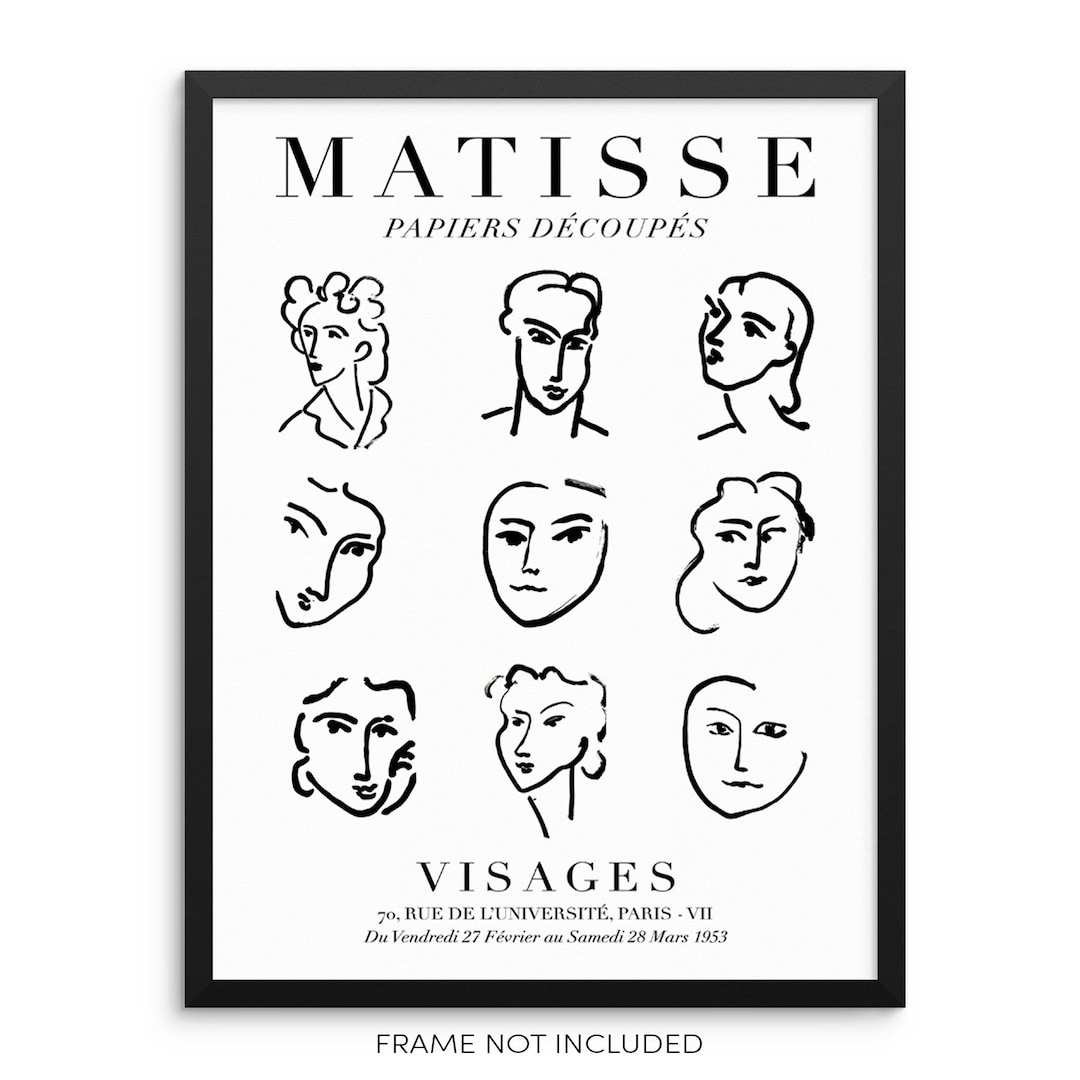 Henri Matisse Visages Art Print Line Drawing Faces Gallery - Etsy