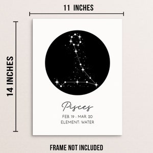 PISCES Constellation Art Print Minimalist Astrological Zodiac - Etsy