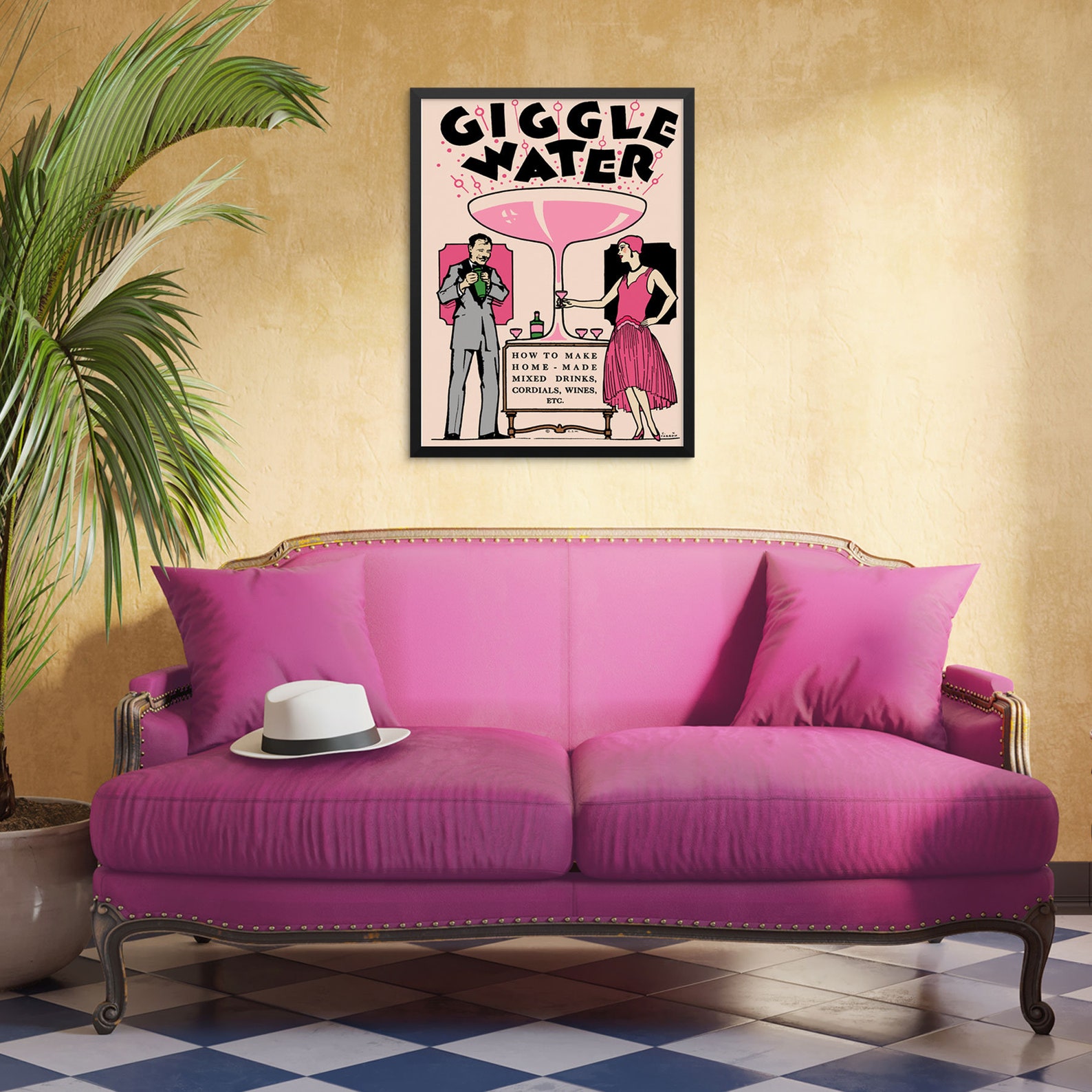 Vintage Cocktail Retro Poster Giggle Water Art Print DIGITAL - Etsy