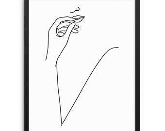 Abstract Woman Hands Fine Line Art Print DIGITAL DOWNLOAD - Etsy