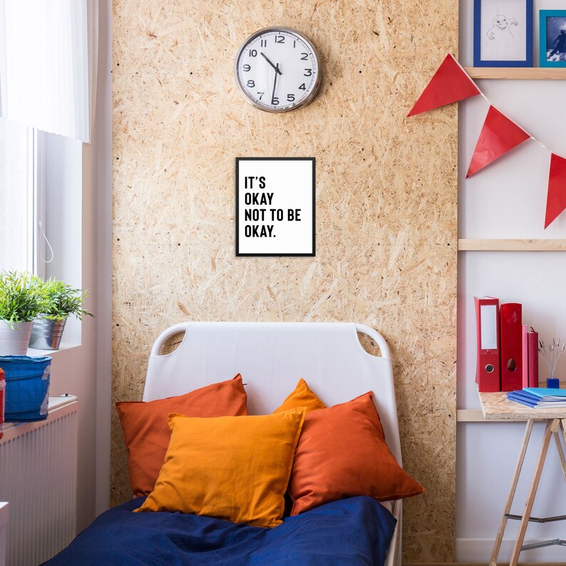 Inspirational Art Print Wall Poster It's Okay Not to Be - Etsy