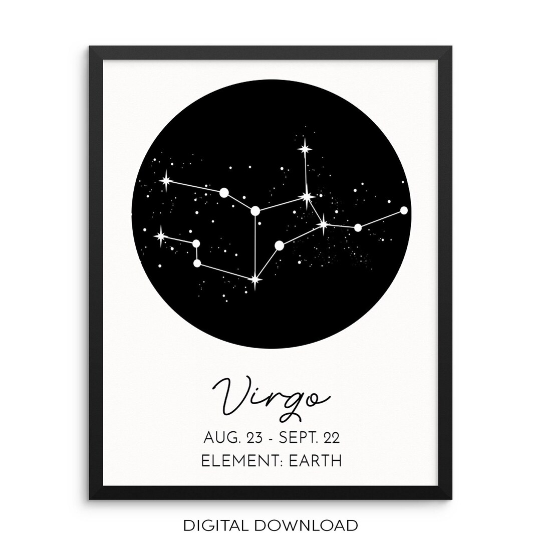 VIRGO Constellation Art Print Astrological Zodiac Sign DIGITAL DOWNLOAD ...