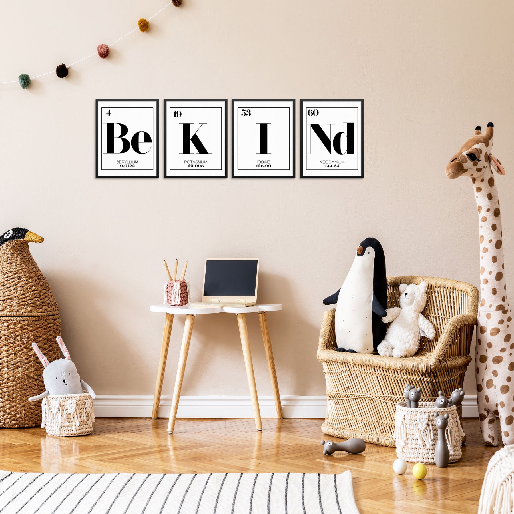 Be Kind Periodic Table of Elements Art Prints Chemistry Poster | Etsy